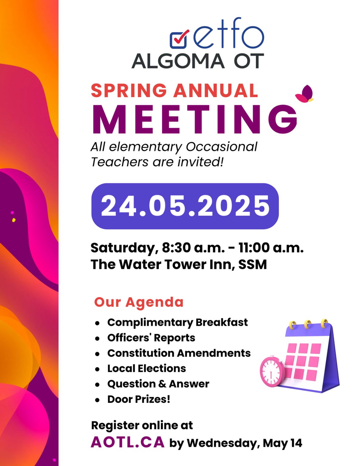 Spring Annual Meeting – ETFO Algoma Occasional Teacher Local